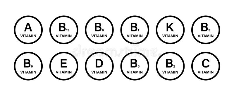 Set of Multi Vitamin Complex Icons Isolated on Background. Vector ... Set of Multi Vitamin Complex Icons Isolated on Background. Vector ...