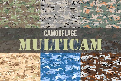 Set of Multicam Camouflage Seamless Patterns Stock Vector ...