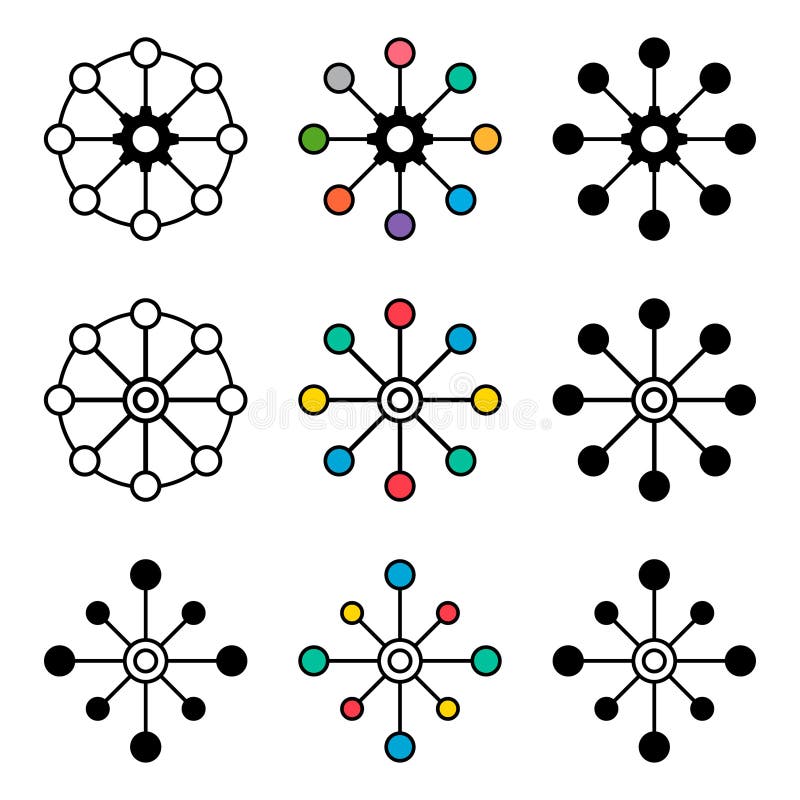 Set of Multichannel Digital Design Icon, Omnichannel Flat Web Symbol ...