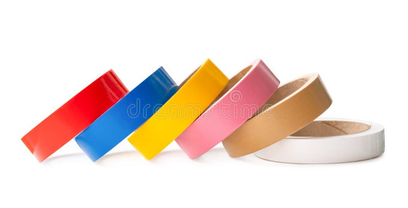 Set of Multicolor Adhesive Vinyl or Cloth Tape Isolated on White ...