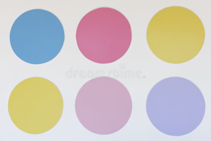 Set of Multicolor Circle Shape on a White Wall Background Stock Photo ...