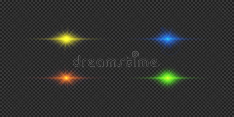 Set of Multicolor Horizontal Light Effects of Lens Flares Stock ...