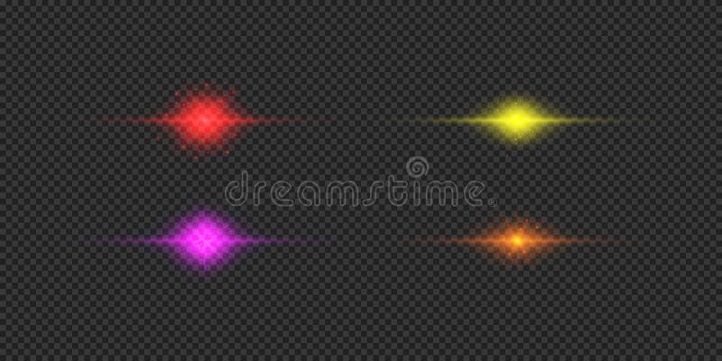 Set of Multicolor Horizontal Light Effects of Lens Flares Stock Vector ...