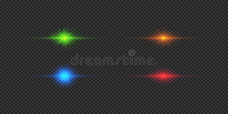 Set of Multicolor Horizontal Light Effects of Lens Flares Stock Vector ...