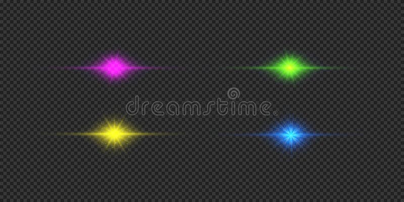 Set of Multicolor Horizontal Light Effects of Lens Flares Stock Vector ...