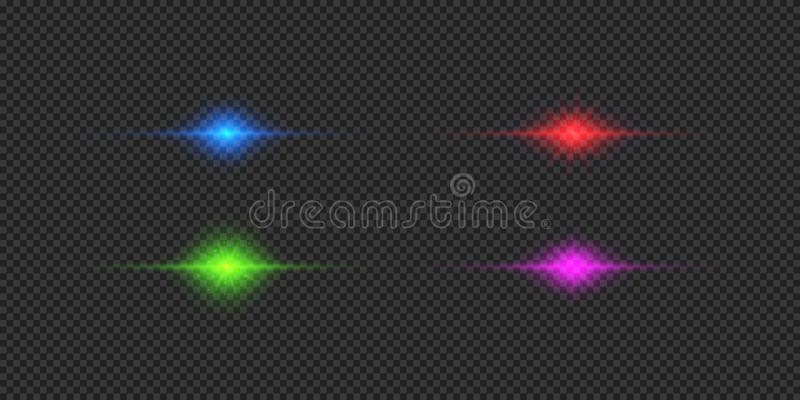 Set of Multicolor Horizontal Light Effects of Lens Flares Stock Vector ...