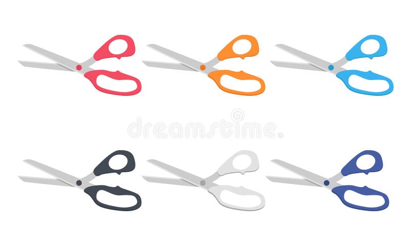 Set of Multicolor Kitchen Scissors Clipart Vector Illustration ...