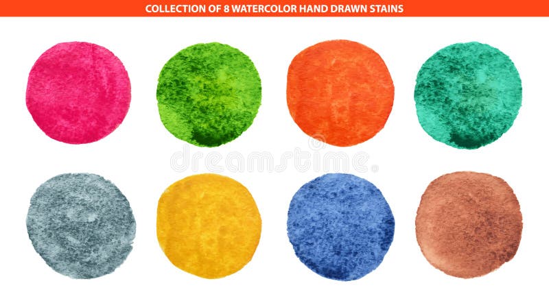 Set of 3 Multicolor Watercolor Hand Drawn Circles Background with ... Set of 3 Multicolor Watercolor Hand Drawn Circles Background with ...