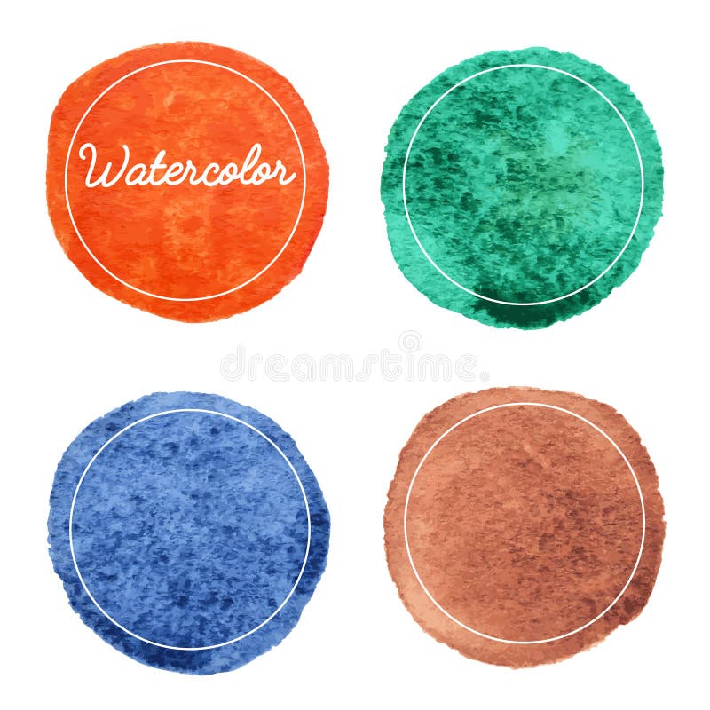 Set of 3 Multicolor Watercolor Hand Drawn Circles Background with ... Set of 3 Multicolor Watercolor Hand Drawn Circles Background with ...