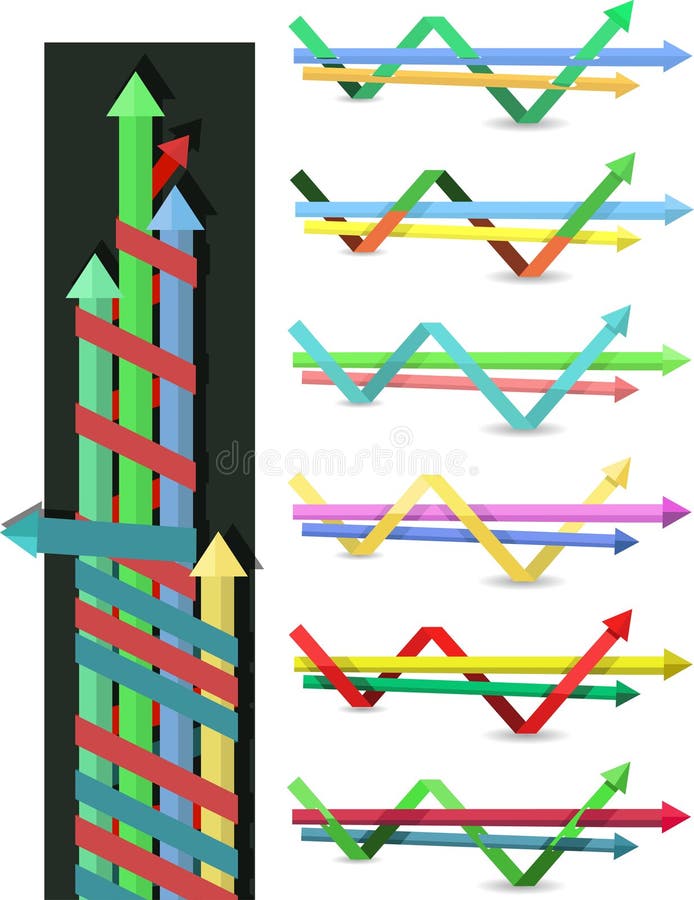Set of multicolored arrows stock vector. Illustration of green - 92719838