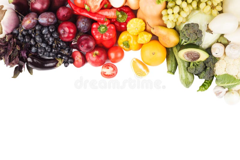 Set of Multicolored Fresh Raw Vegetables and Fruits Stock Image - Image ...