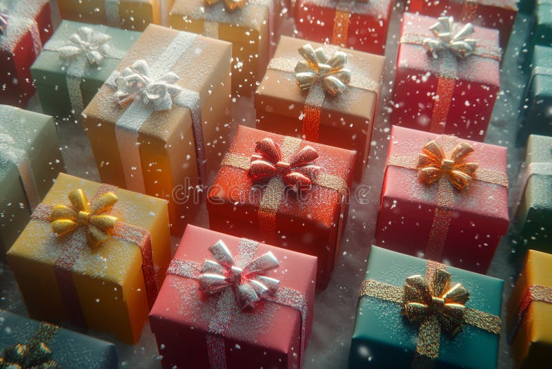 Set of Multicolored Gift Boxes. by Generative Ai Stock Illustration ...