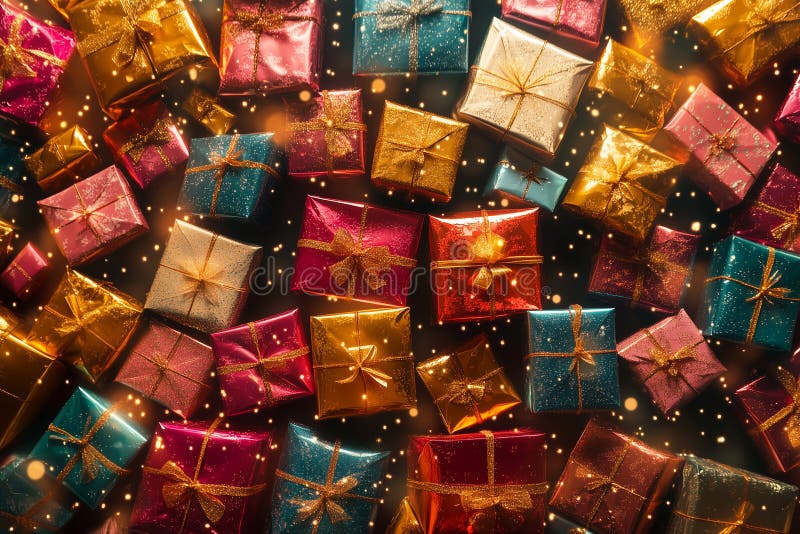 Set of Multicolored Gift Boxes. by Generative Ai Stock Illustration ...