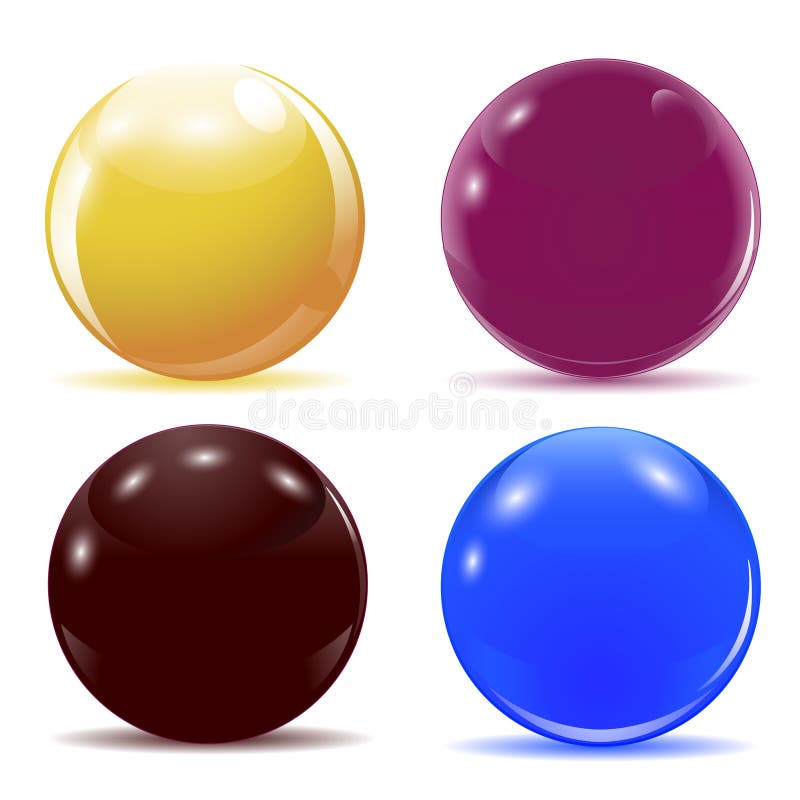 Set of Multicolored Glossy Balls. Illustration. Stock Vector ...