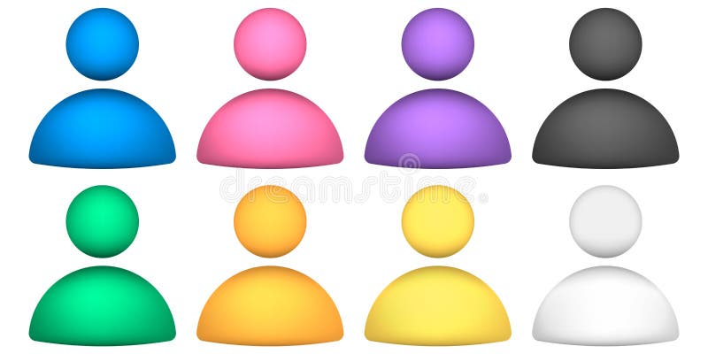 Set of Multicolored Human Personal Symbols. 3d Realistic Icon Set Stock ...