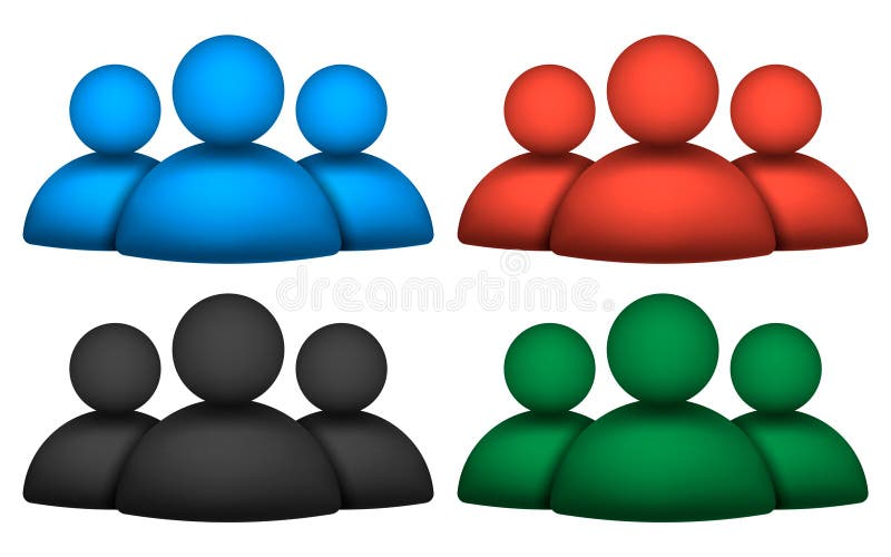 Set of Multicolored Human Personal Symbols. 3d Realistic Icon Set Stock ...