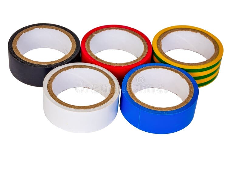 Set of Multicolored Insulating Ribbon Isolated on White Background ...