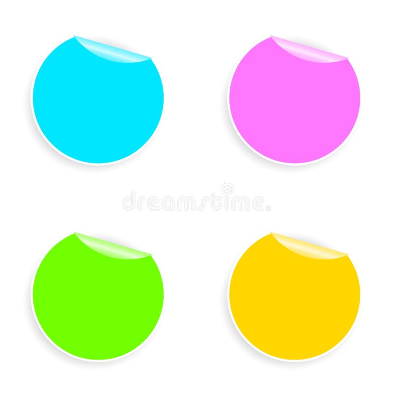 Set of Multicolored Round Stickers Stock Vector - Illustration of ...