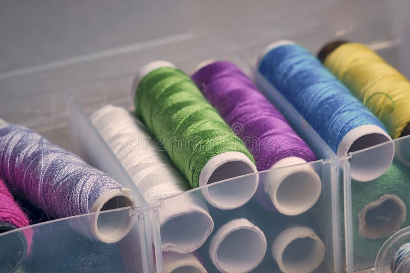 Set of Multicolored Threads for Cutting, Sewing. Stock Photo - Image of ...
