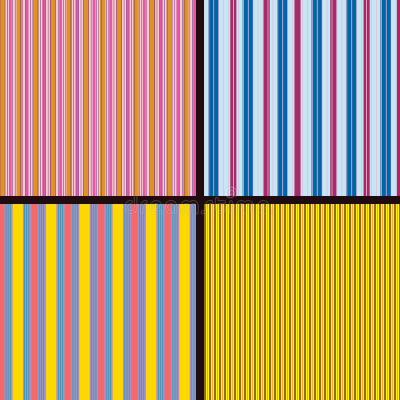 Set of Multicolored Vertical Patterns. Stock Vector - Illustration of ...