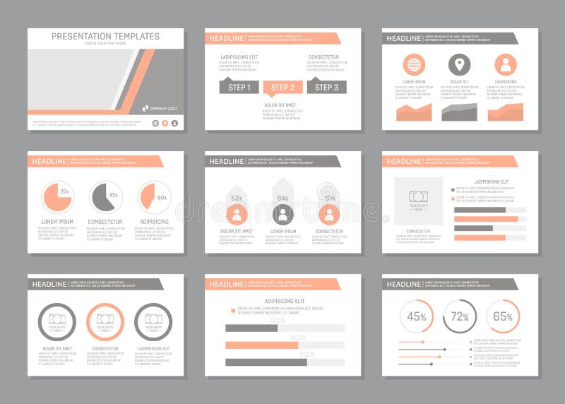 Set of Multicolour Template for Multipurpose Presentation Slides with ...