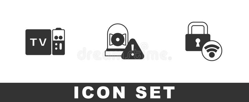 Set Multimedia and TV Box Receiver, Ringing Alarm Bell and Digital Door ...