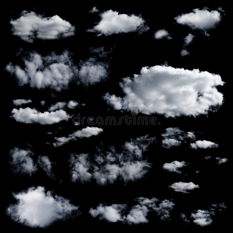 Set of Multiple Clouds Isolated Stock Photo - Image of atmosphere ...