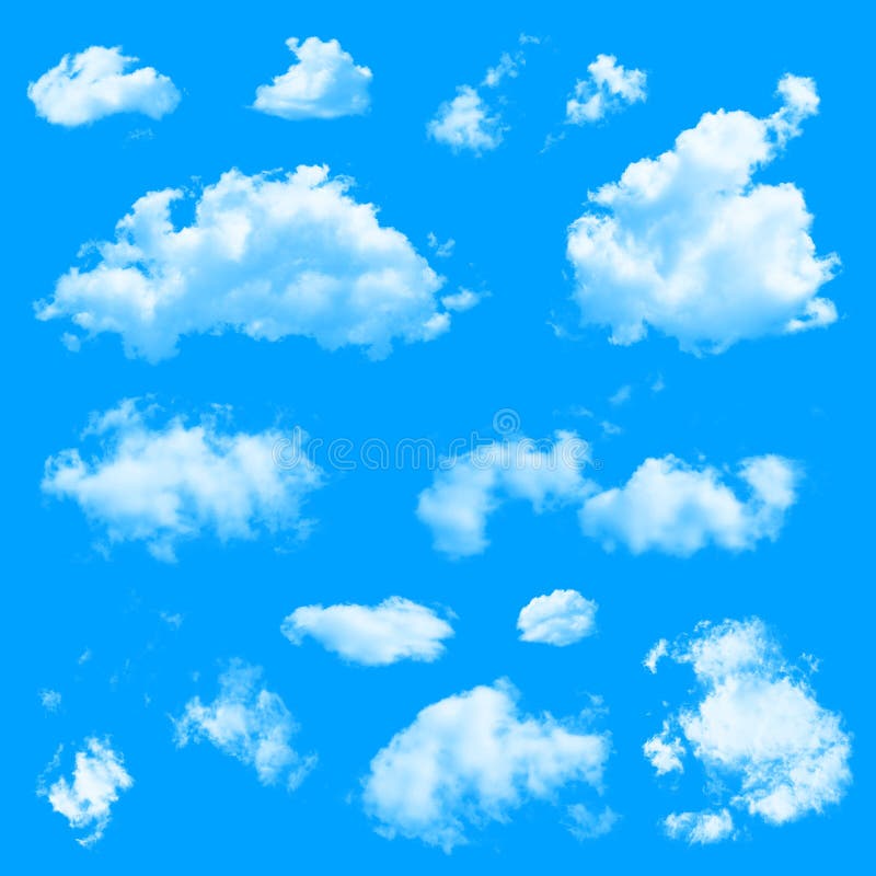 Set of Multiple Clouds Isolated Stock Photo - Image of atmosphere ...