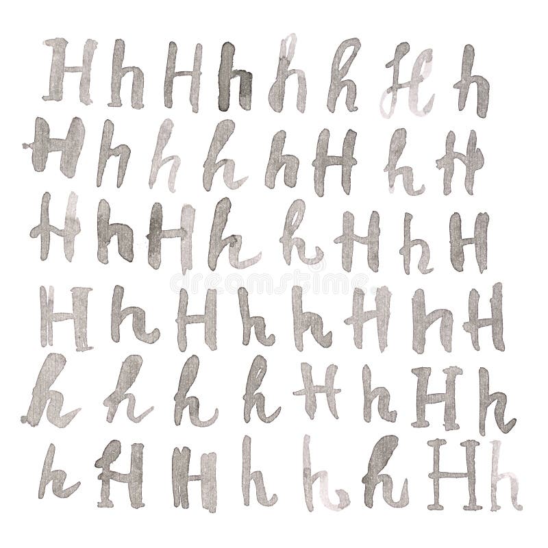 Set of Multiple H Letters Isolated Stock Image - Image of font ...