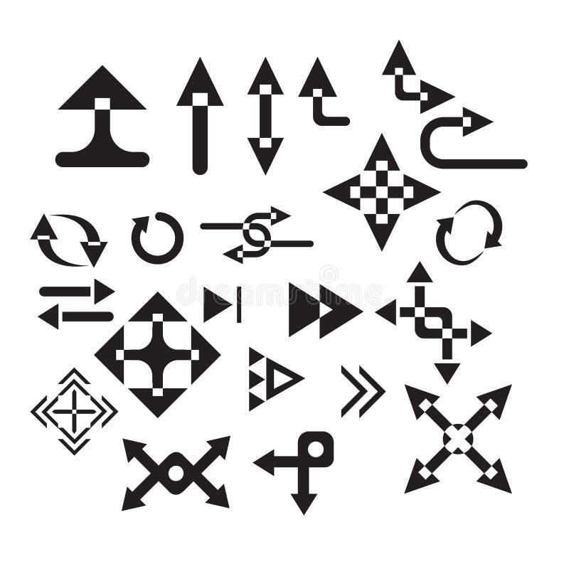 Multiple arrow shape icons stock illustration. Illustration of right ...