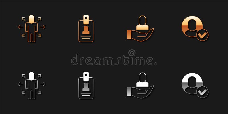 Set Multitasking Manager Working, Identification Badge, Worker and Icon ...