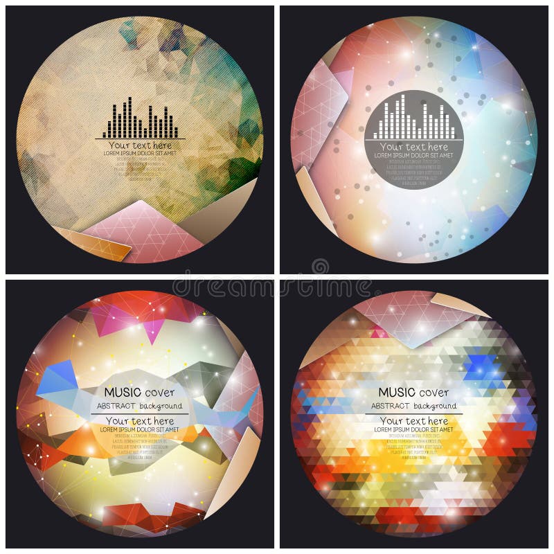 Set of 4 Music Album Cover Templates. Abstract Stock Vector ...