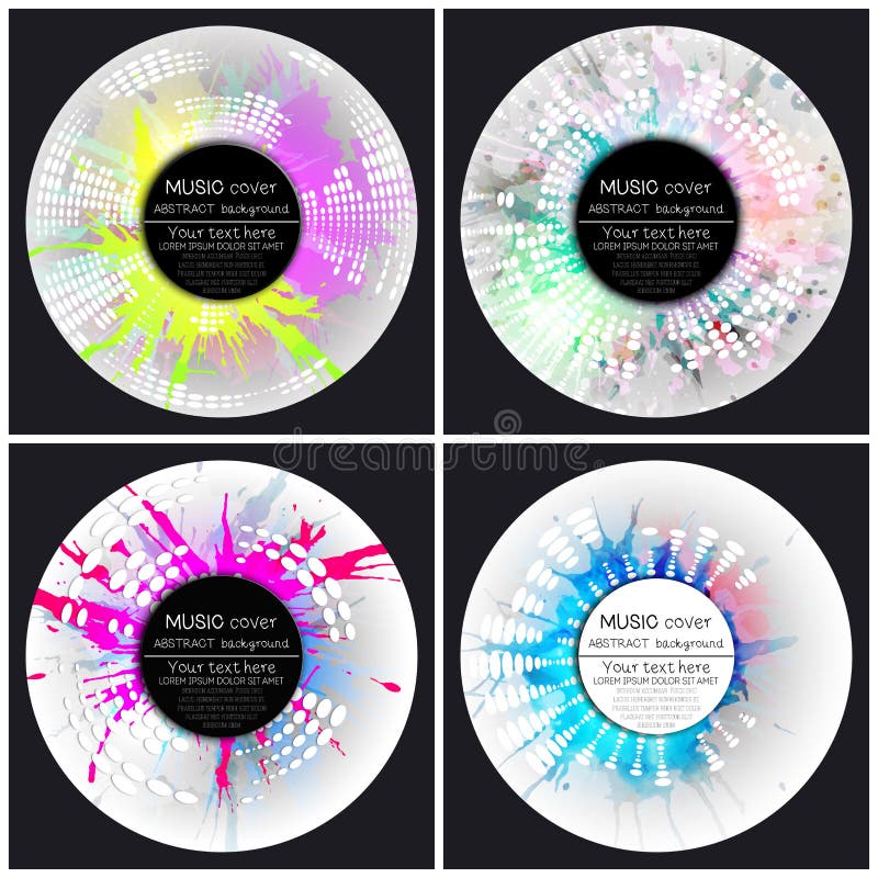 Set of 4 Music Album Cover Templates. Abstract Stock Vector ...