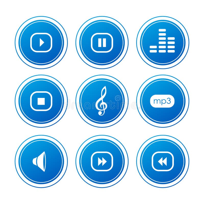 Set music buttons stock vector. Illustration of equalizer - 92056303