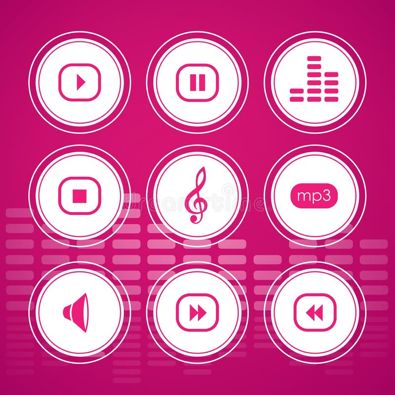 Set music buttons stock vector. Illustration of forward - 92056336