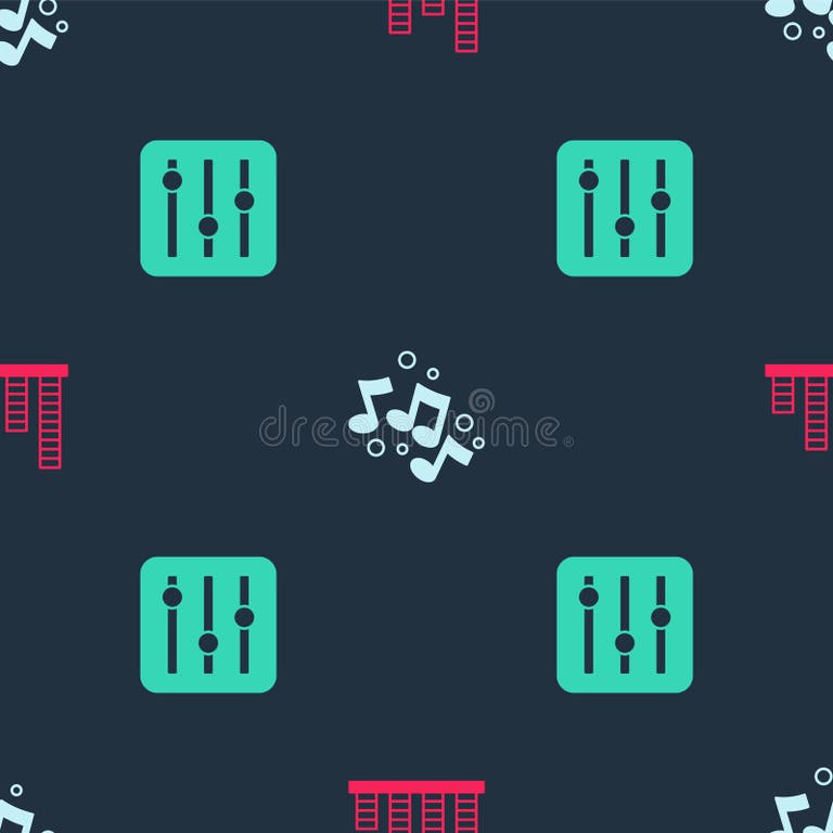 Set Music Equalizer, Note, Tone and Sound Mixer Controller on Seamless ...