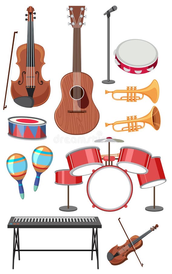 Set of music instruments stock vector. Illustration of collection ...