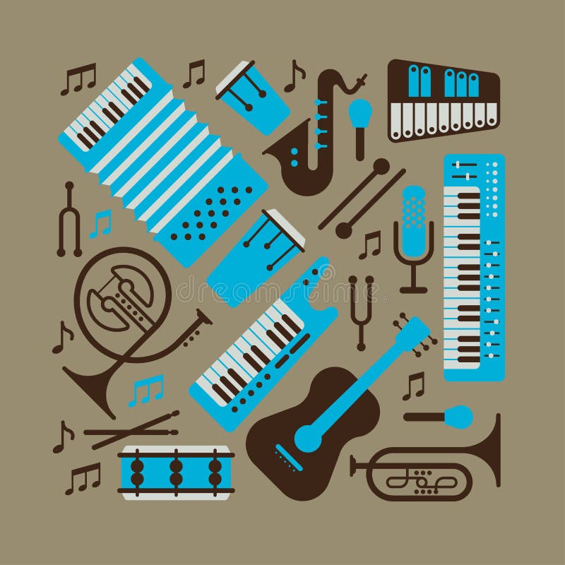 Set of music instruments stock vector. Illustration of decoration ...