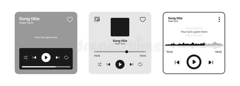 Set of Music Media Player Interface Template Vector Design Icons for ...