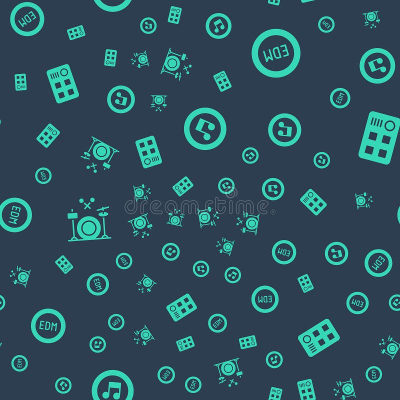 Set Music Note, Tone, EDM Electronic Dance Music, Drums and Machine on ...