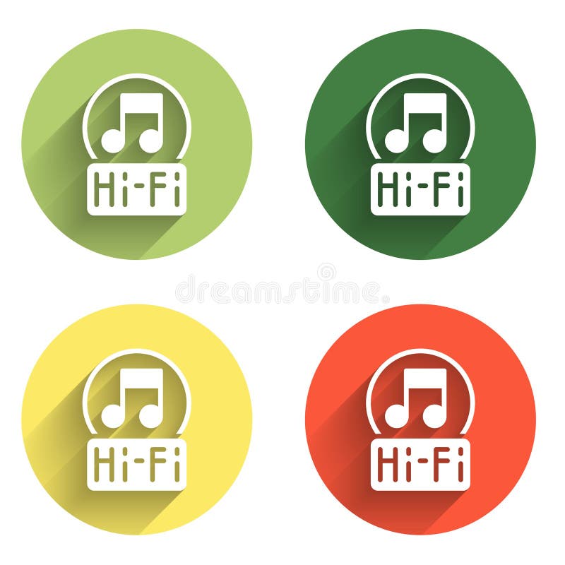 Set Music Note, Tone Icon Isolated with Long Shadow Background. Color ...