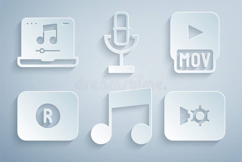 Set Music Note, Tone, MOV File, Record Button, Video Settings ...