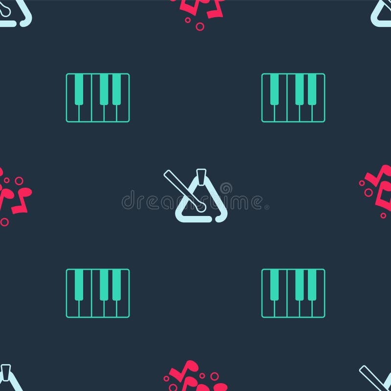 Set Music Note, Tone, Triangle Musical Instrument and Synthesizer on ...