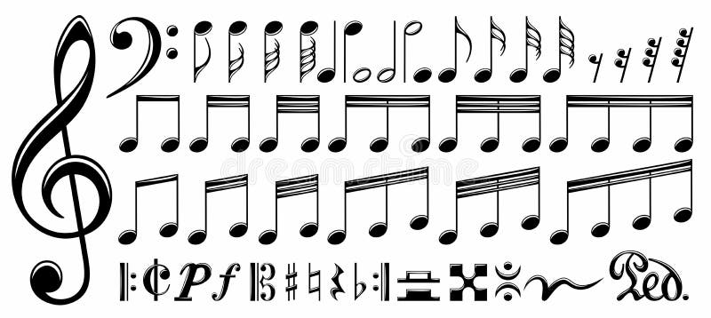 Set of music notes. stock vector. Illustration of melody - 149768216