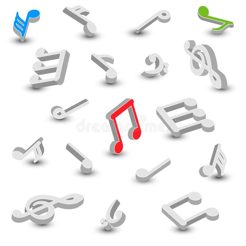 Set of music notes stock vector. Illustration of vector - 29205786