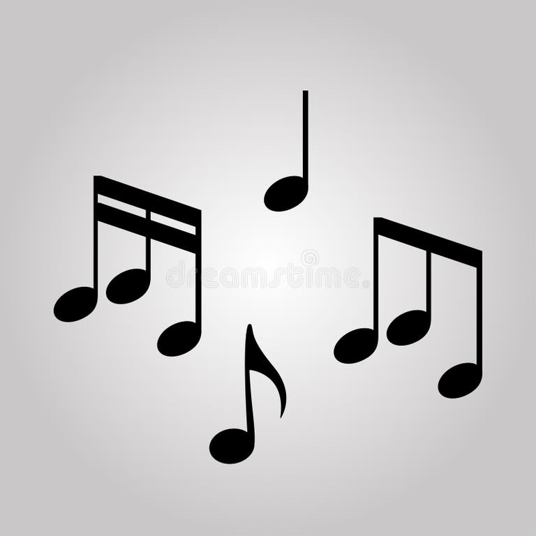Set of Music Notes on a Grey Background. Vector Stock Vector ...