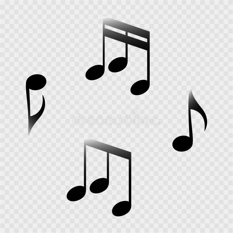 Set of Music Notes on a Grey Background Stock Vector - Illustration of ...