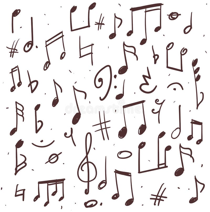 Set of music notes stock vector. Illustration of silhouette - 49397122