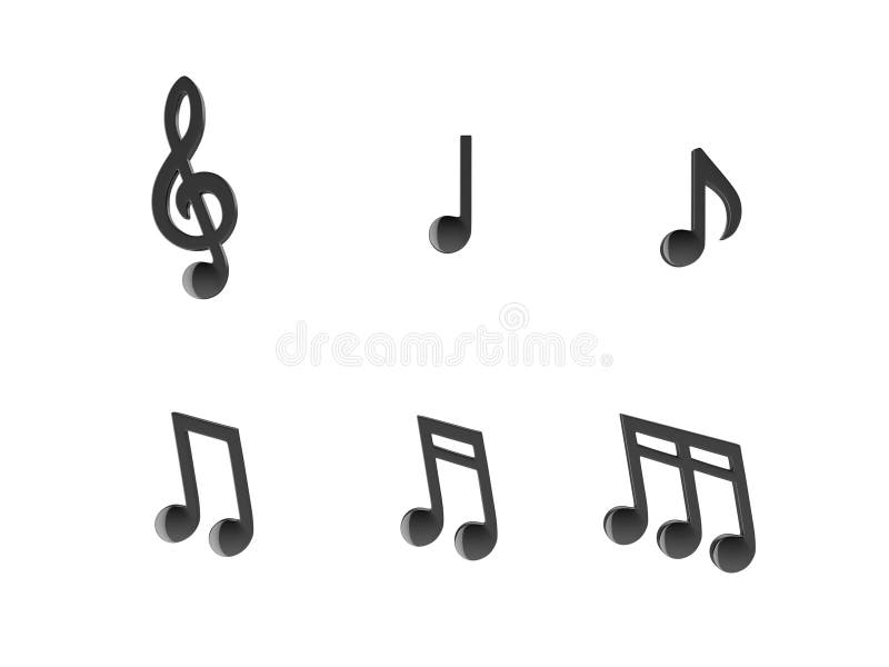 Set of Music Notes , Isolate Objects . Stock Illustration ...