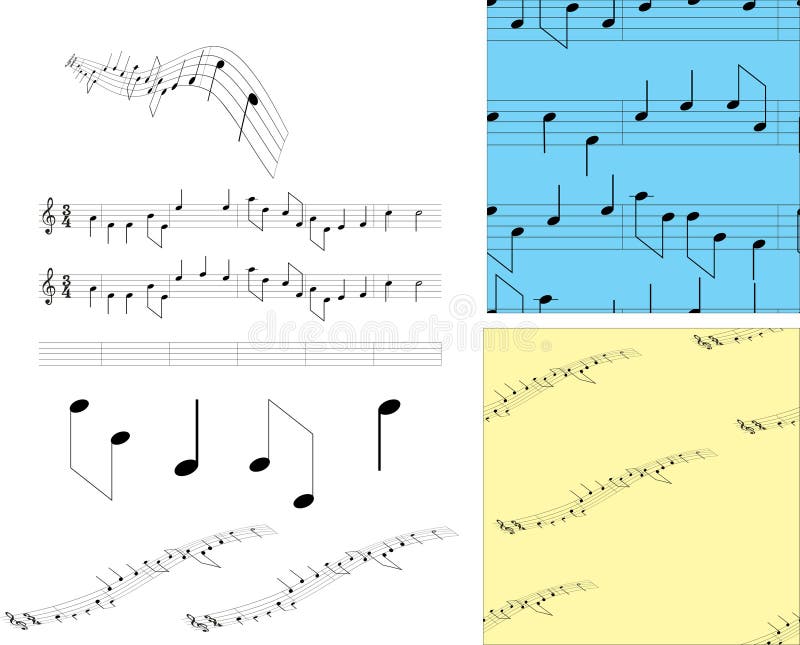 Set Music Notes and Symbols Stock Vector - Illustration of chocolate ...